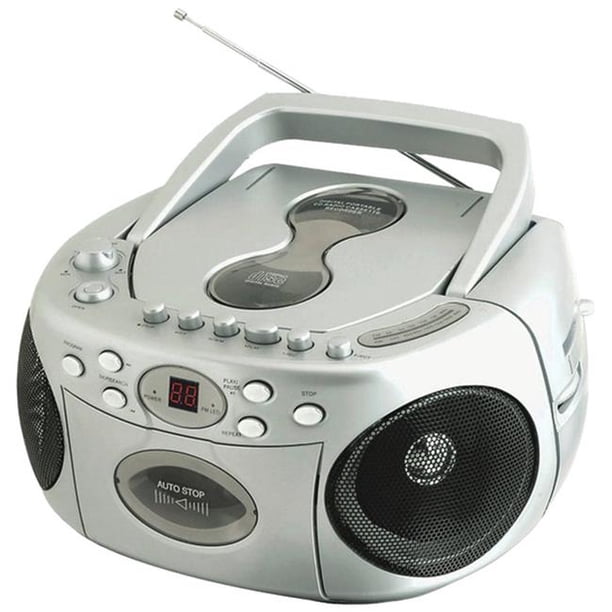 Sylvania SRCD286-SILVER Portable CD Radio Boom Box, Silver - Walmart.ca