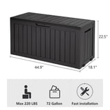 Bifanuo 75 Gallon Deck Box Lockable Resin Outdoor Storage Box ...