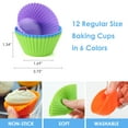 Silicone Cupcake Molds- 12 Pack Reusable Baking Muffin Cups, Non-Stick ...