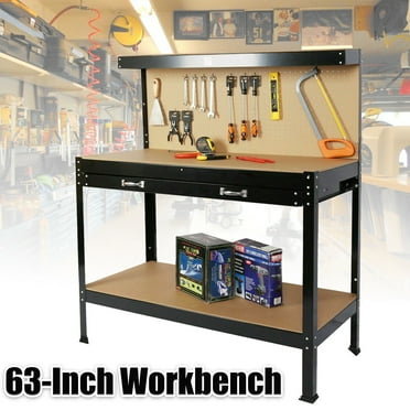 WORKPRO 2-in-1 48-inch Workbench and Cabinet Combo with Light, Steel ...