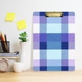 Checkered Pattern with Purple Blue Acrylic Clipboard Drawing Board with ...