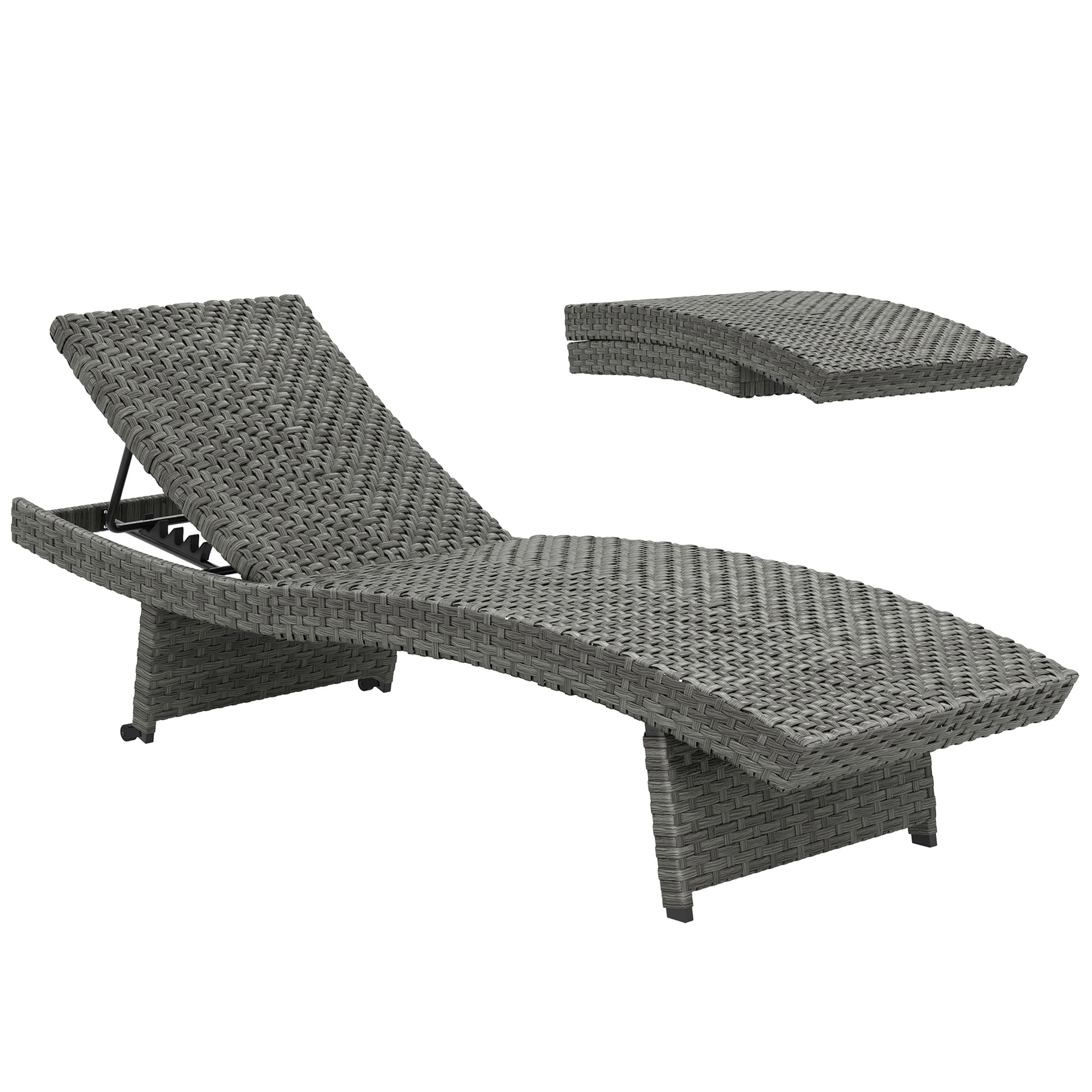 Click here for Outsunny Adjustable Outdoor Chaise Lounge With Rec... prices