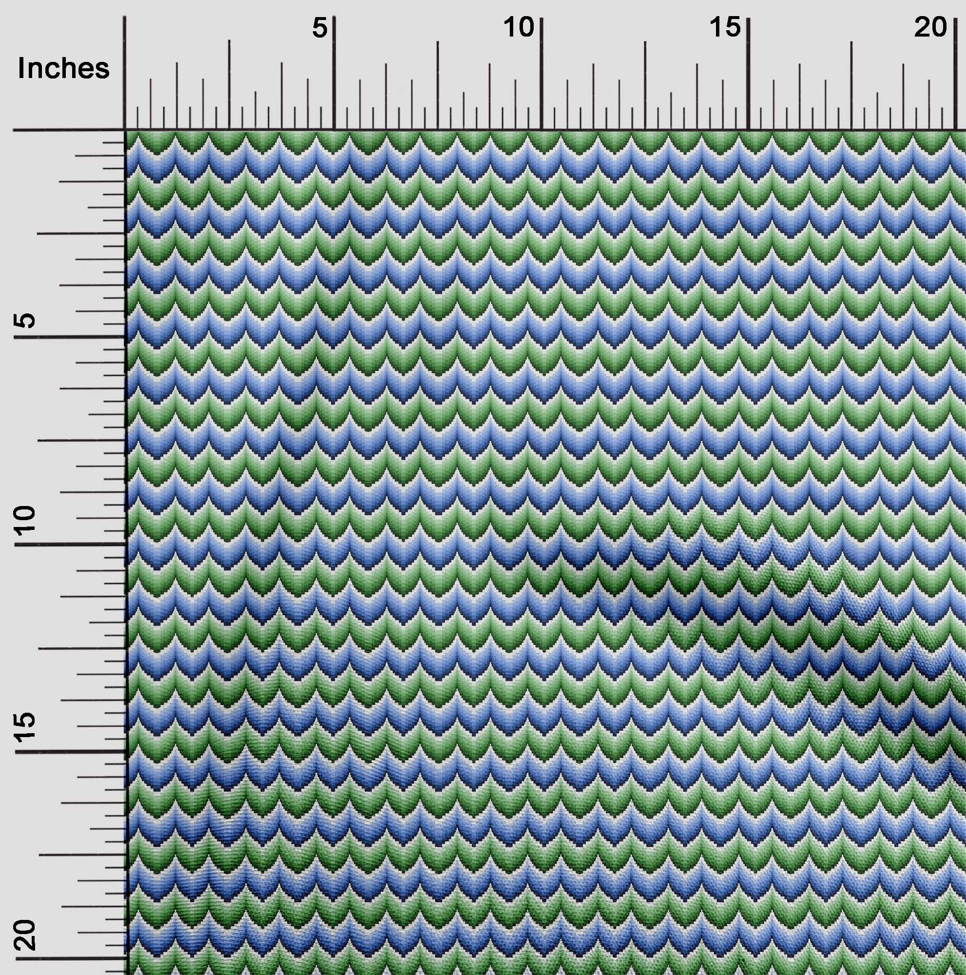 oneOone Organic Cotton Voile Fabric Waves Flame Stitch Print Sewing ...