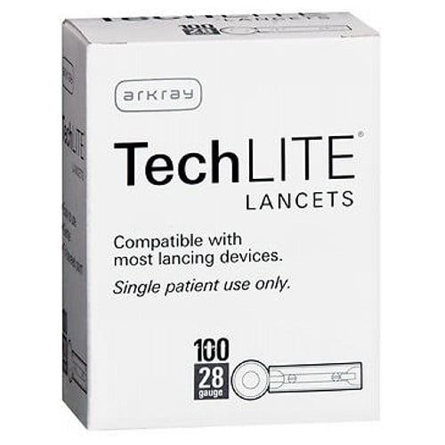 Lancets ArkRay Techlite, calibre 28, estéril, 100 unidades | Bodega Aurrera en línea