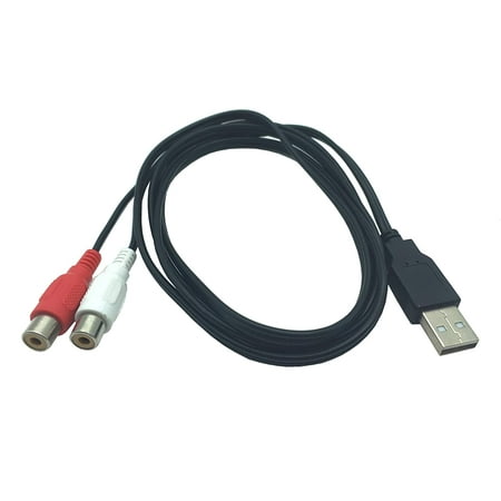 USB to 2RCA Cable, 5 Feet/1.5m USB 2.0 Female to 2 RCA Female Jack ...