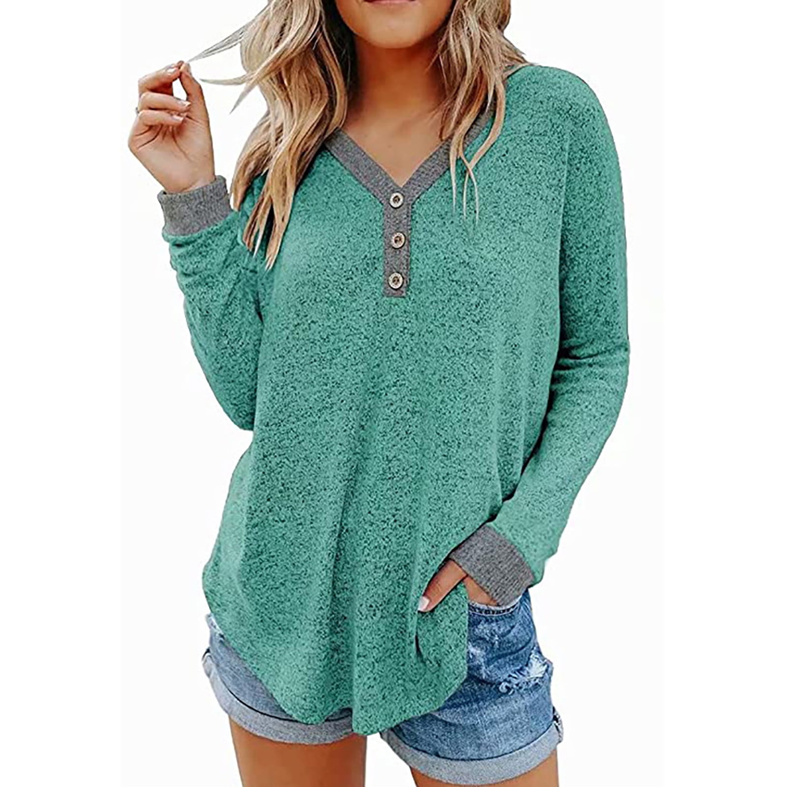 Click here for Unbranded Womens Pure Color Stitching Loose Long S... prices