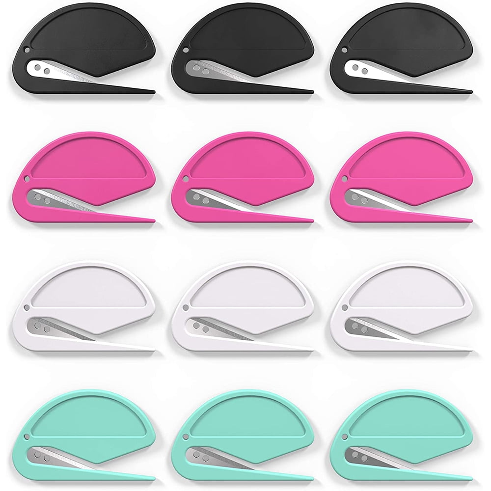 Letter Opener Plastic Razor Blade Paper Knife/Envelope Slitter Set, 12 ...