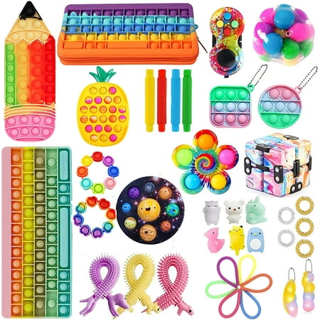 30pcs Fidget Packs Anti-Anxiety Tools, Pop-in-It Fidget Block Set ...