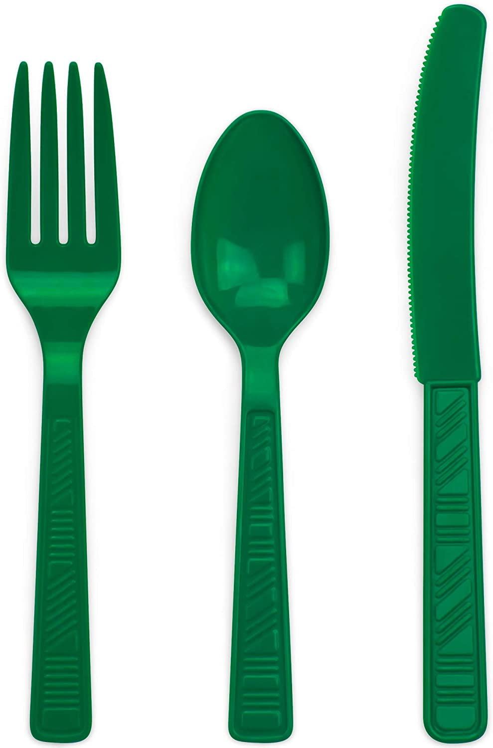 DecorRack Disposable Forks, Knives, Spoons, Party Utensils, Green (96 ...