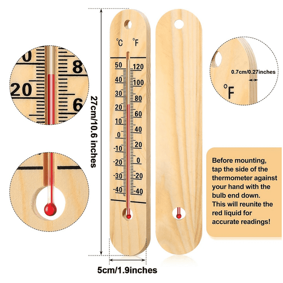 NUOLUX Stick On Window Thermometer Temperature Indoor/Outdoor ...