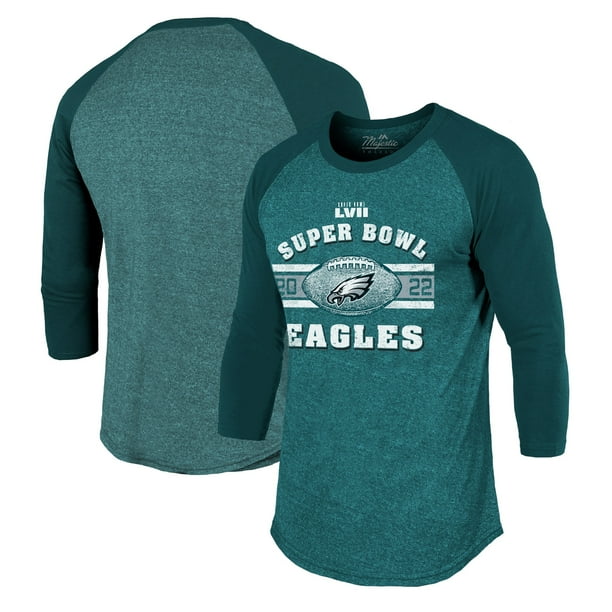 Men's Majestic Threads Midnight Green Philadelphia Eagles Super Bowl LVII Tri-Blend Make It ...