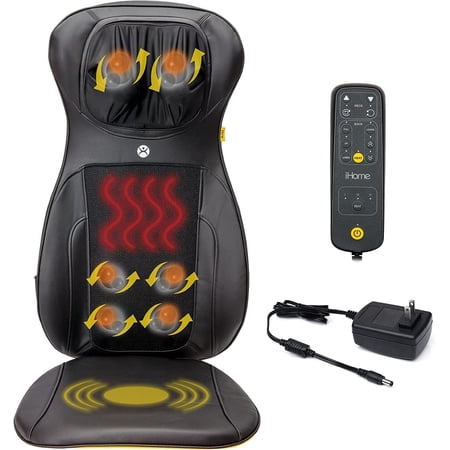 iHome Shiatsu Back Massager with Heat for Stress Relief and Back Pain ...