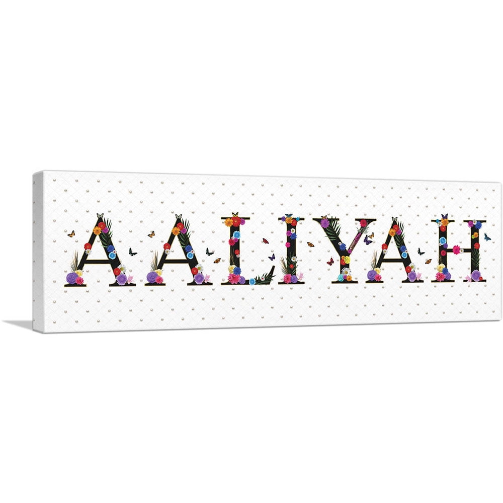 ARTCANVAS AALIYAH Girls Name Room decor Canvas Art Print - Size: 48" x ...