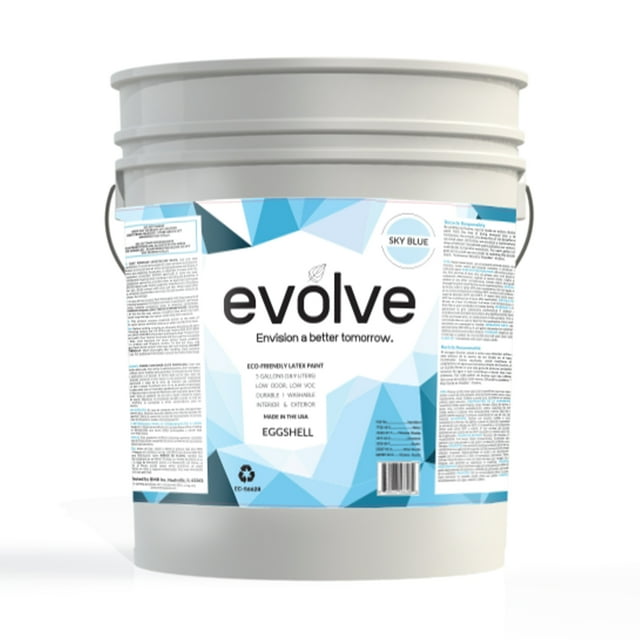 Evolve Interior Exterior Latex Eggshell Finish Sky Blue (5G) - Walmart.com
