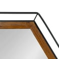 Kate and Laurel Wesmen Modern Hexagon Wall Mirror, 28 x 28, Walnut and ...