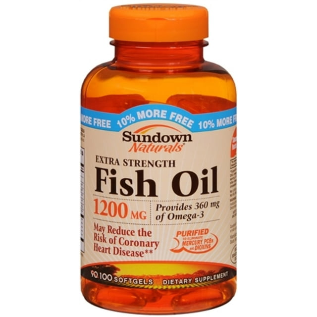 Sundown Naturals Fish Oil 1200 mg With Natural Omega-3 Softgels 90 Soft ...