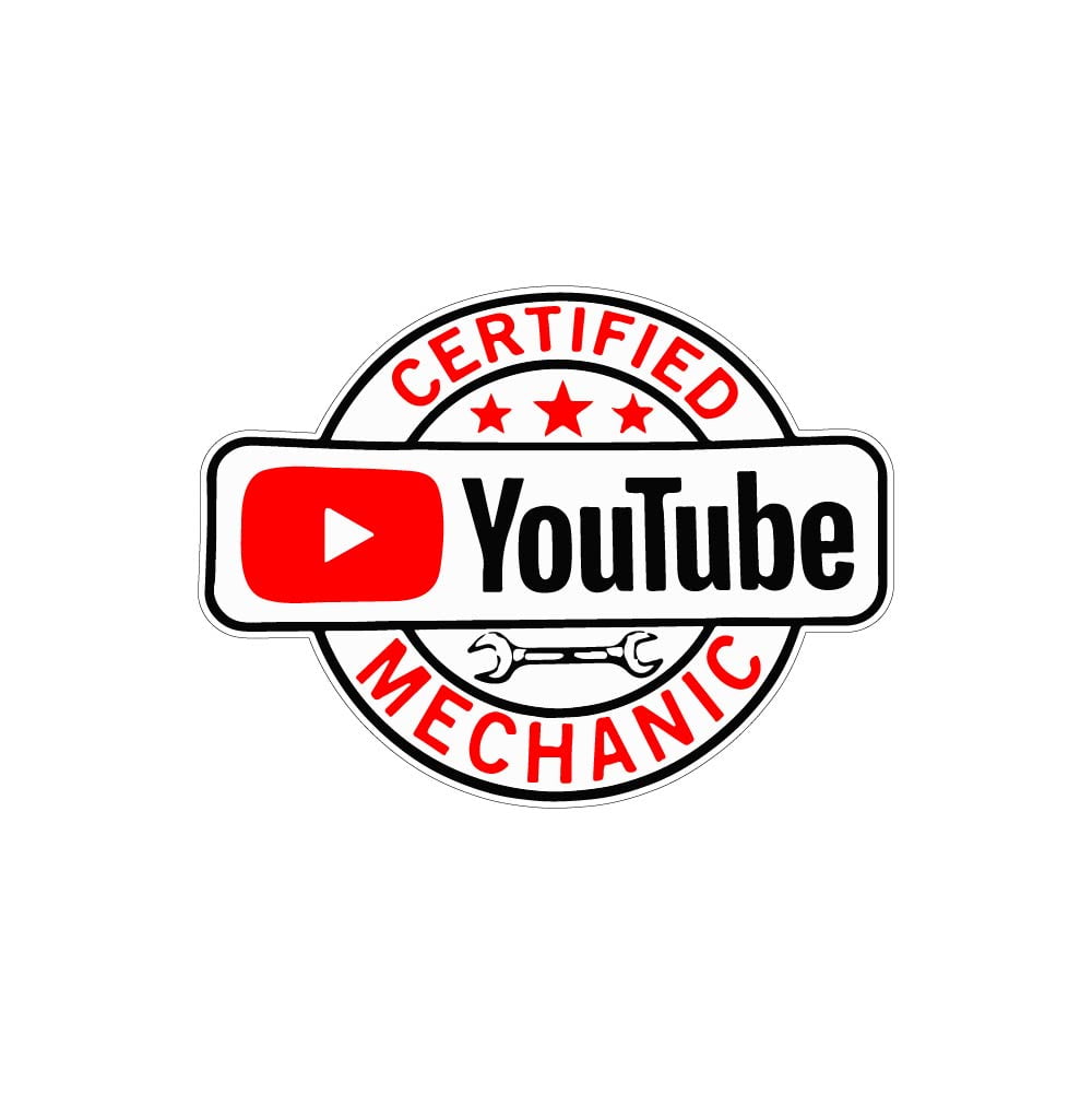 Certified Youtube Mechanic Vinyl Sticker Decal (3" x 4") | Peel & Stick ...