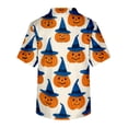 Men Short Sleeve V Neck Halloween Print Chest Pocket Scrub Top ...