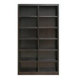 Home Square 2 Piece Traditional Double Wide Wood Bookcase Set in ...