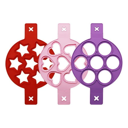 Starlight-heart And Star Shaped Silicone Pancake Molds Set Of 3, Egg ...