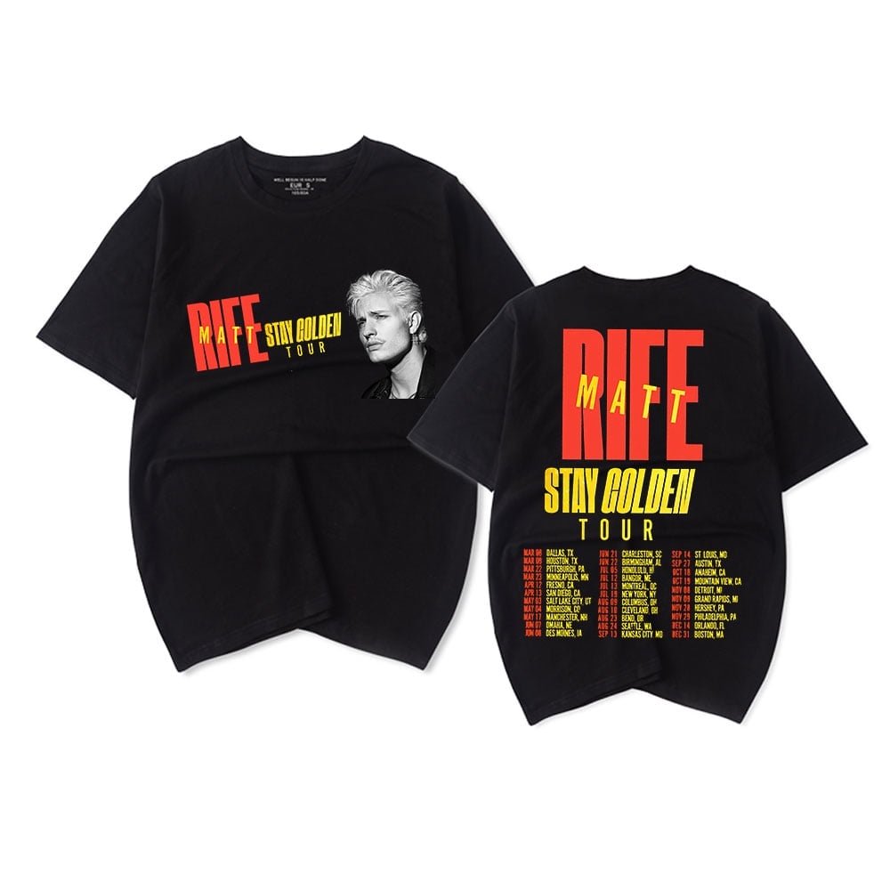 Click here for Dingcai Matt Rife Stay Golden Tour 2025 T-Shirt Me... prices