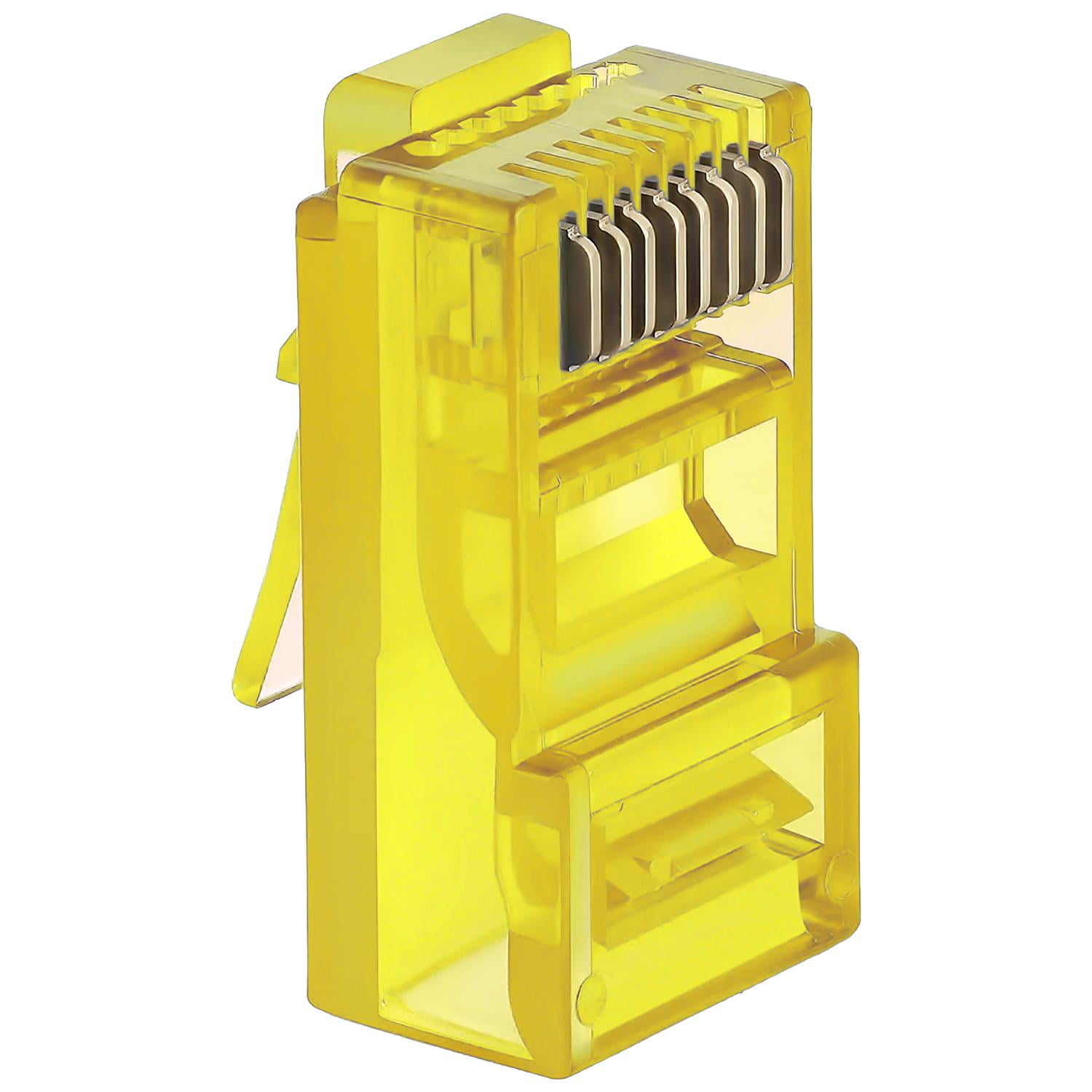 Plug Para Cable de Red VentDepot RJ45 Macho de Paso CAT6 Amarillo 1 ...