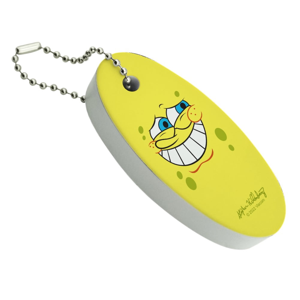 SpongeBob Guilty Face Floating Keychain Oval Foam Fishing Boat Buoy Key ...