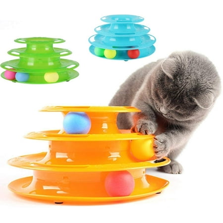 Cats Toy 3-Tier Turntable Roller Ball, Cat Tracks Ball, Ball Track for ...