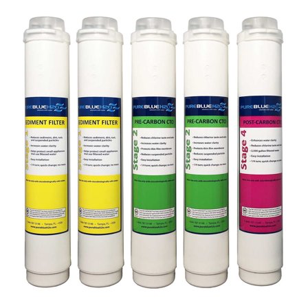 Pure Blue H2O 3 Stage 1:1 Reverse Osmosis Water Filtration System with ...