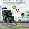 Foldable 4-Wheel Pet Stroller for Small/Medium Dogs & Cats, 2 Cages ...