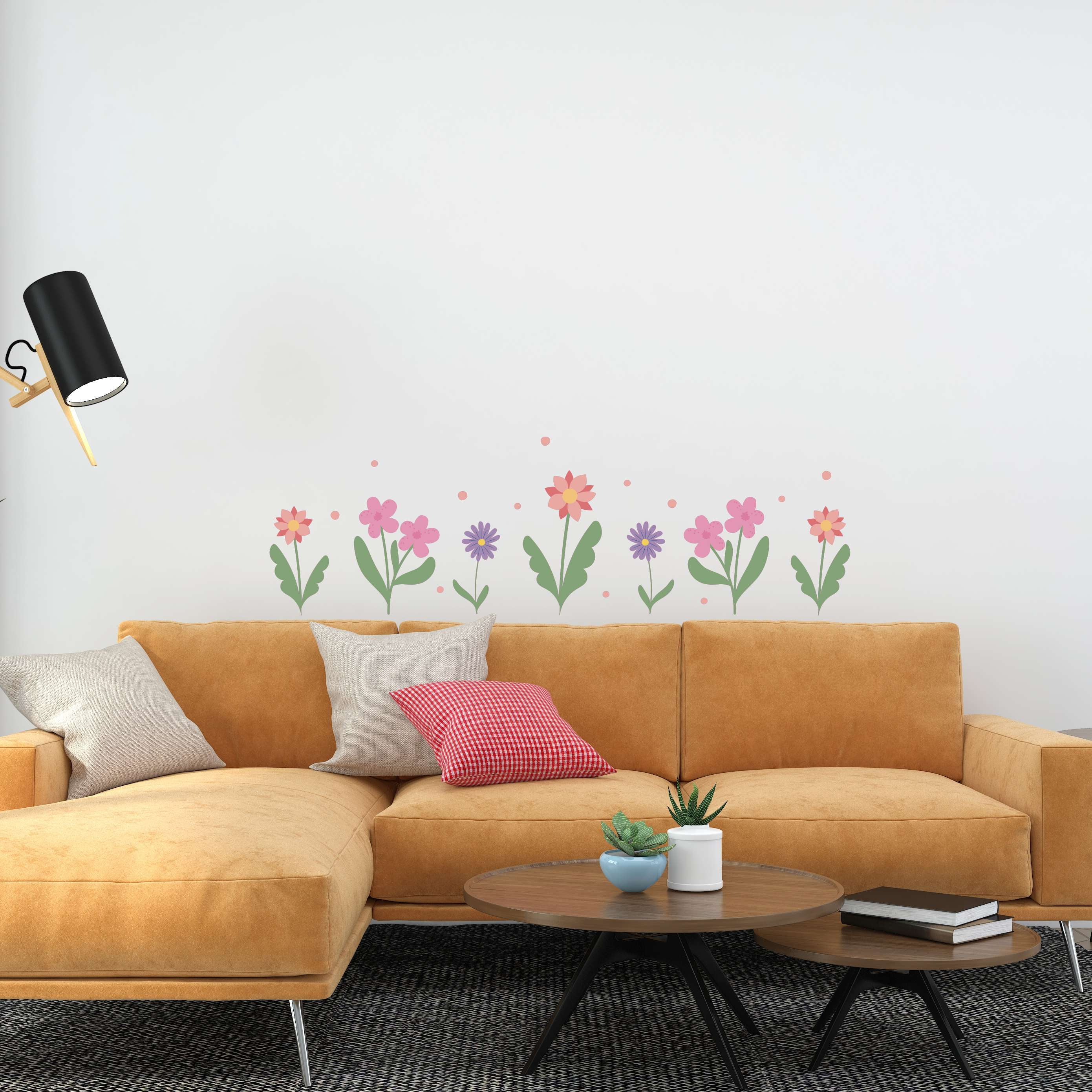 Flower Garden Cute Artwork Design for Living Room Vinyl Wall Decal ...