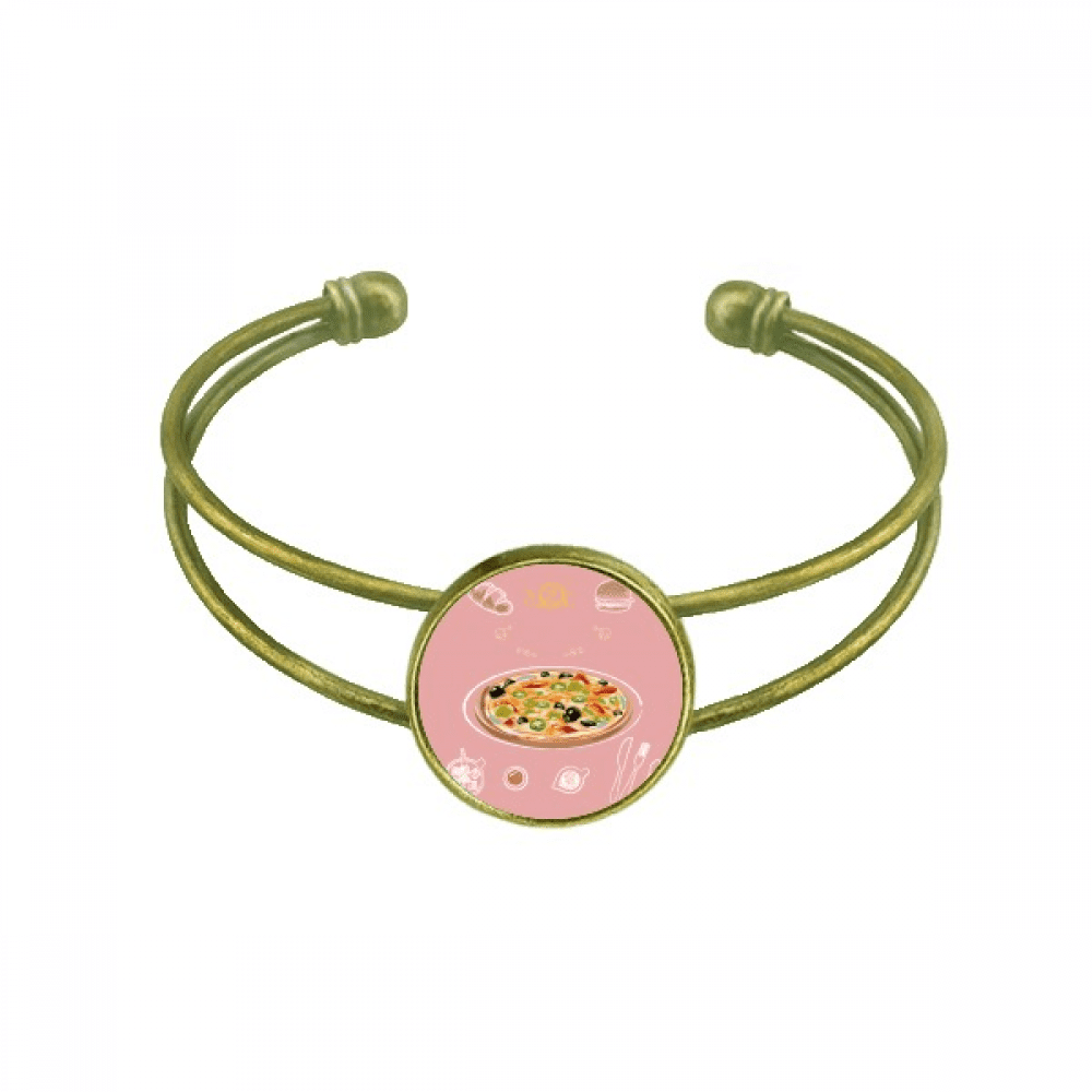 Assorted Italy Tomato Foods Pizza Bracelet Bangle Retro Open Cuff ...