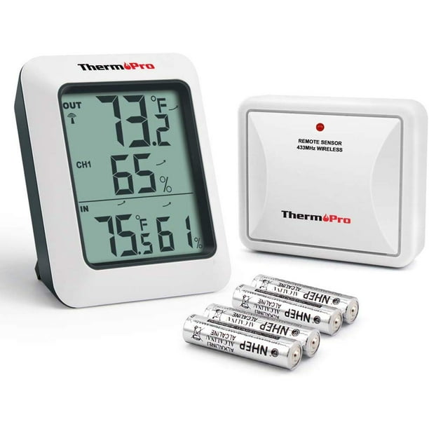 ThermoPro TP60 Wireless Thermometer Indoor Outdoor Digital Thermometer Temperature Humidity ...