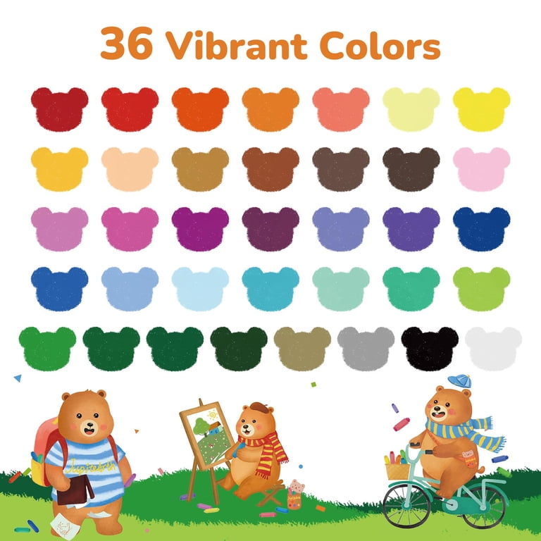 Washable Markers Jar Melo 24 Colors Twistable Crayons For Toddlers, Non ...
