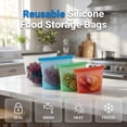 4 Pack Reusable Silicone Food Storage Bags Stand Up Leakproof Sealing ...