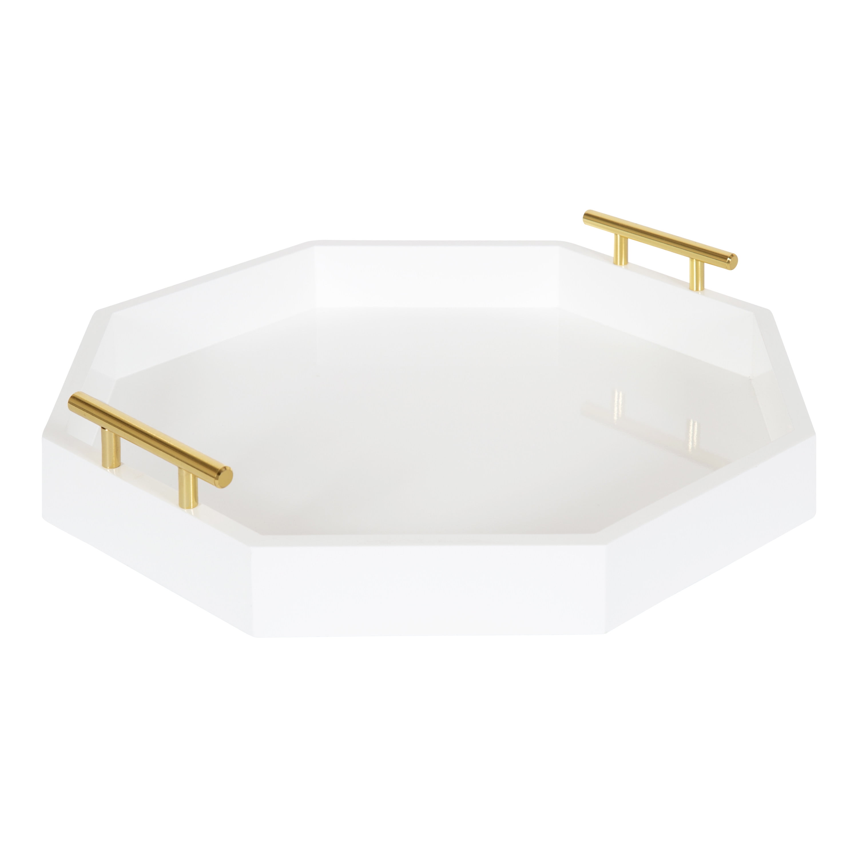 Kate and Laurel Lipton Decorative Modern Octagon Tray, 18 x 18, White ...