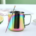 ReaNea Rainbow Milk Frothing Pitcher 12oz Stainless Steel Milk Frother ...