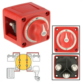 Gegong 12V DC Marine Boat Voltmeter LED Dual Battery Test Panel Rocker ...