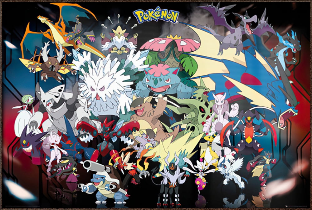 Pokemon - Framed TV Show / Gaming Poster (The Mega Evolutions / Collage ...