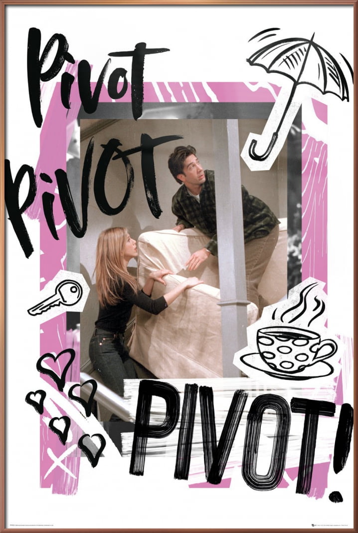 Friends - Framed TV Show Poster (Ross & Rachel - Couch - PIVot & PIVot ...