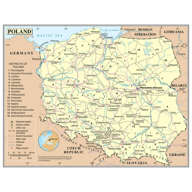 Palmetto Posters 24x31 Laminated Poster: Large detailed political and ...