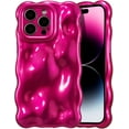 Case for iPhone 15 Plus 6.7 inch, Cute Solid Color Curly Wave Shape ...