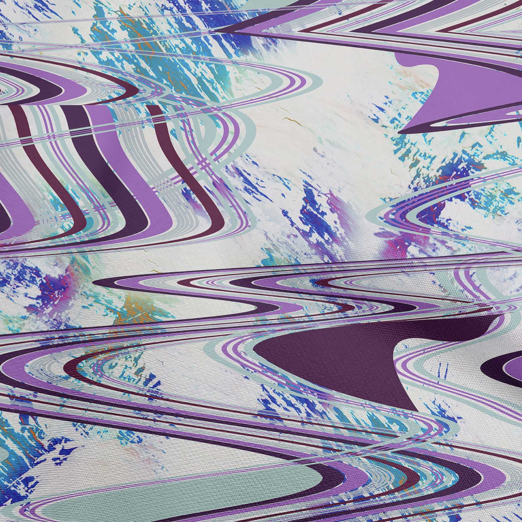 oneOone Cotton Flex Purple Fabric Abstract-Abstract Wave Sewing ...