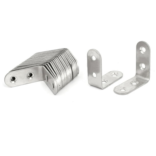 Uxcell 40mmx40mmx2mm Stainless Steel L Shaped Angle Brackets Shelf