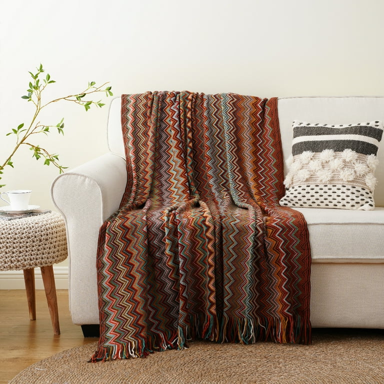 Rust Colored Sofa Throw | Baci Living Room
