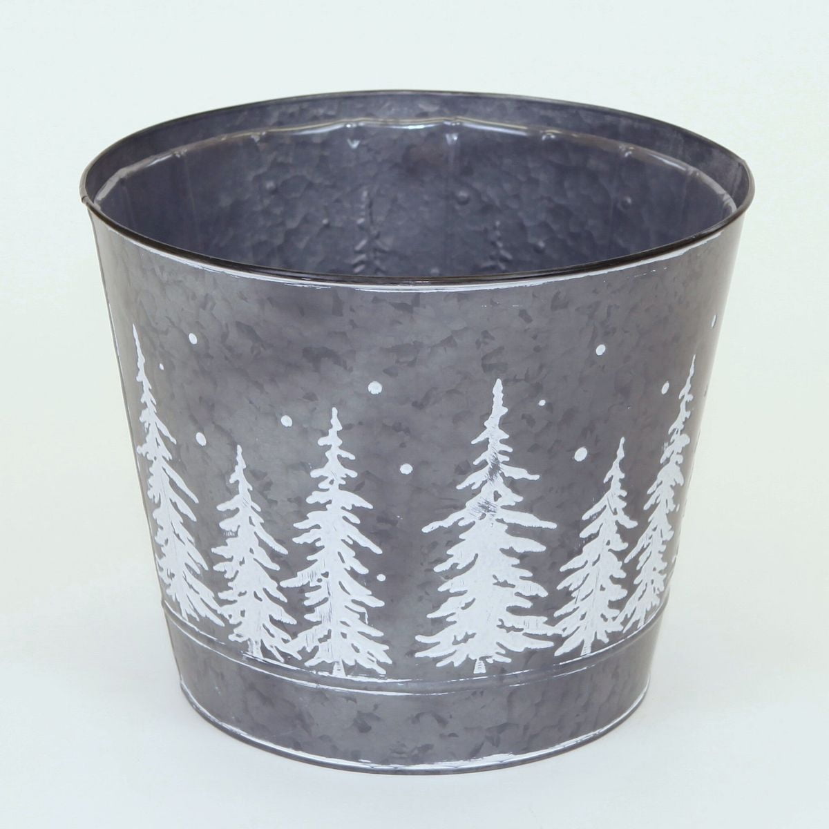 Silver With White Pine Trees Metal Planter - Walmart.com