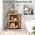 3-Tier Corner Shower Caddy Stand HIPS Waterproof Free Standing Bathroom ...