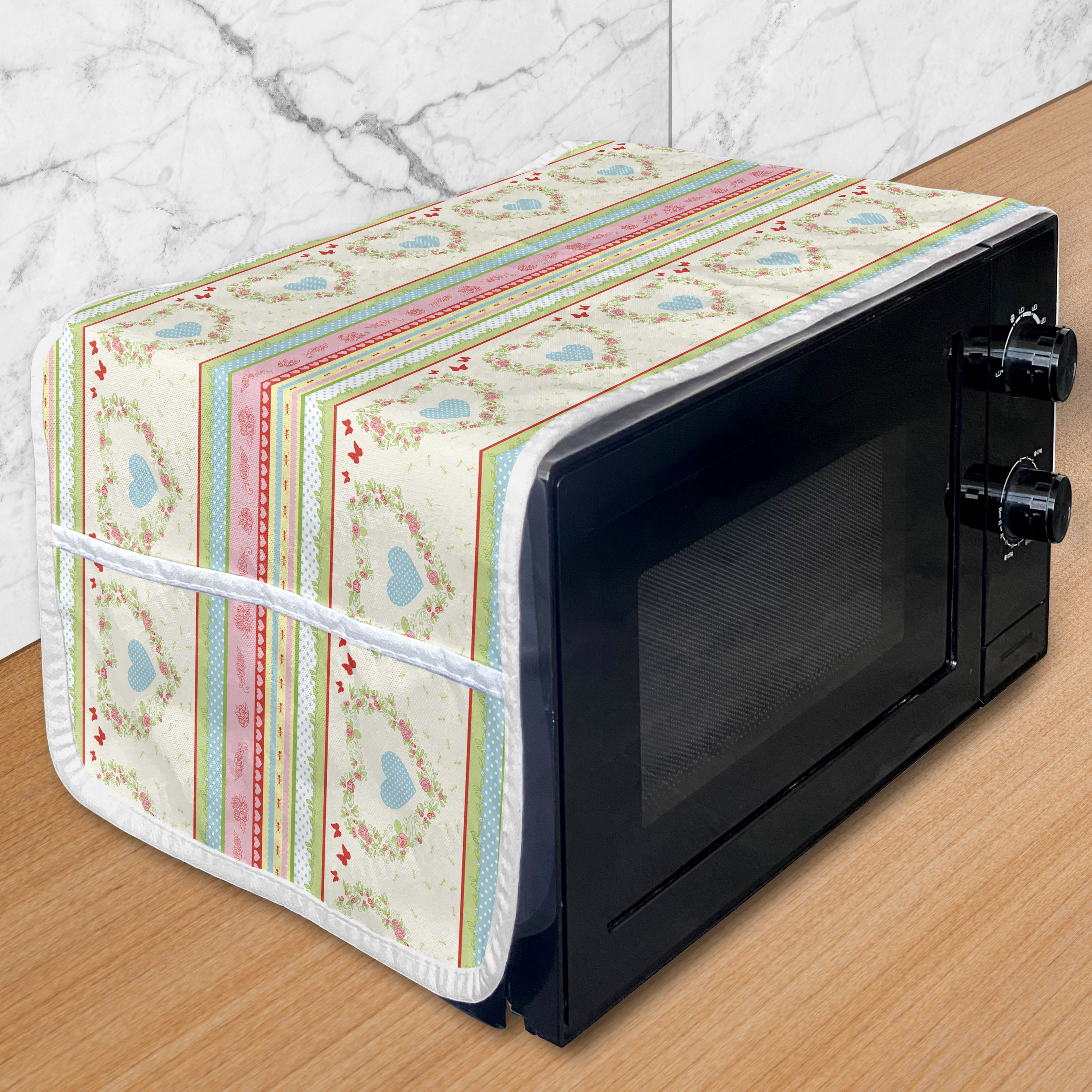 Shabby Flora Microwave Oven Cover, Country Style Roses and Borders ...