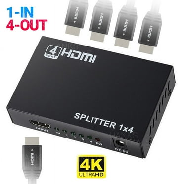 HDMI Splitter 1X4 4 Port Hub Repeater Amplifier 3D 4K x 2K 1 in 4 out ...