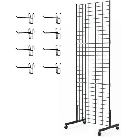 Econoco 4-Way Base with Casters for 2' Grid Panel display, Chrome ...